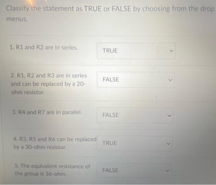 Solved Classify the statement as TRUE or FALSE by choosing | Chegg.com