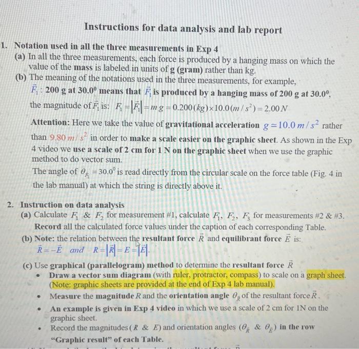Solved Instructions for data analysis and lab report | Chegg.com