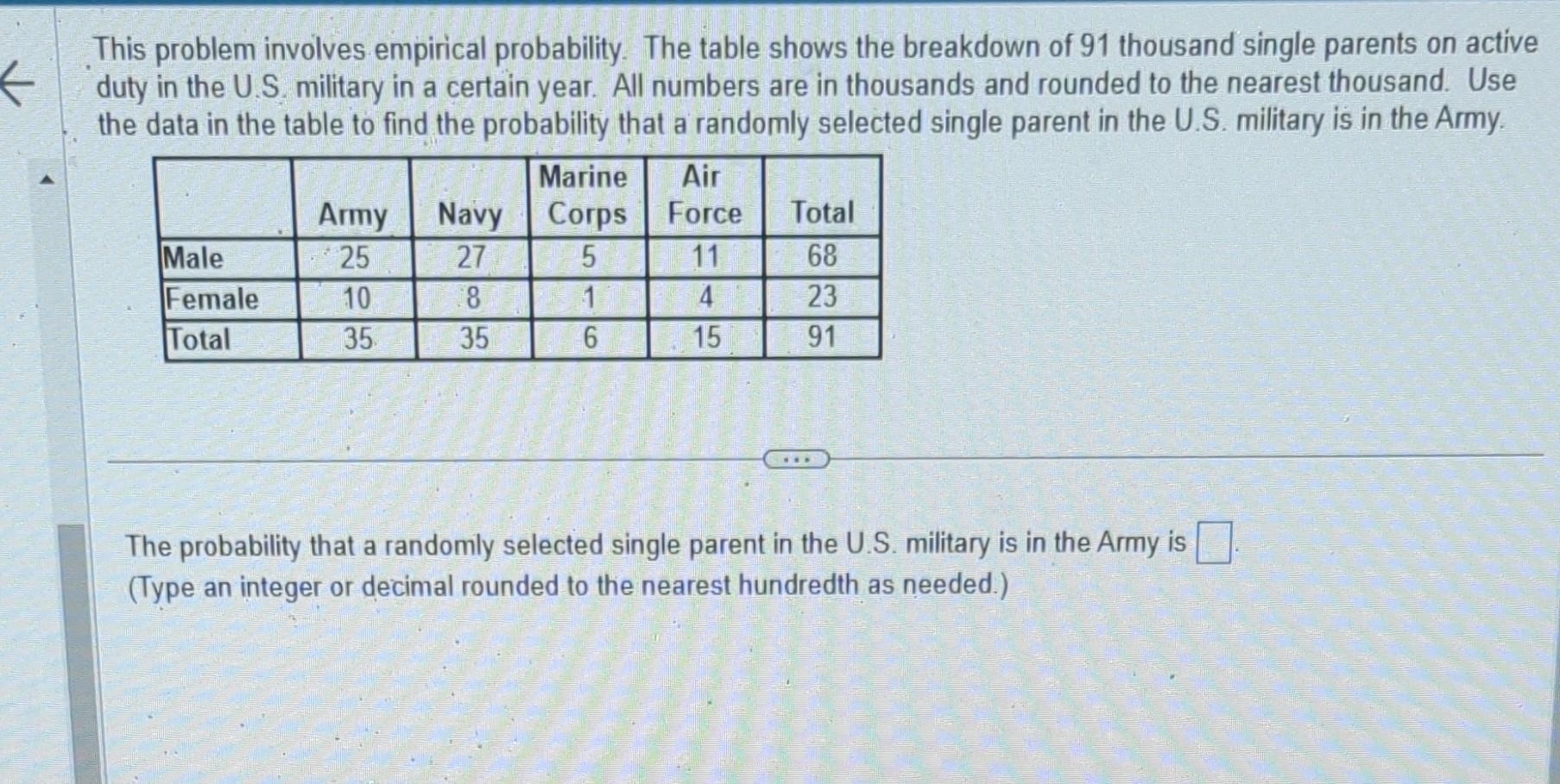 Solved This problem involves empirical probability. The | Chegg.com