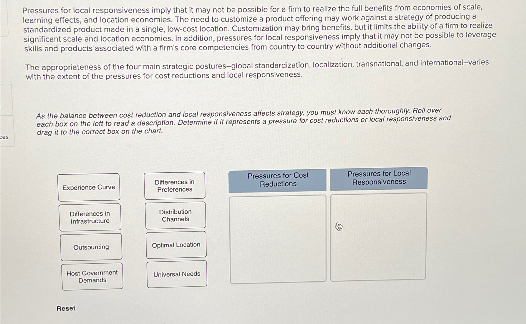 Solved Pressures for local responsiveness imply that it may | Chegg.com