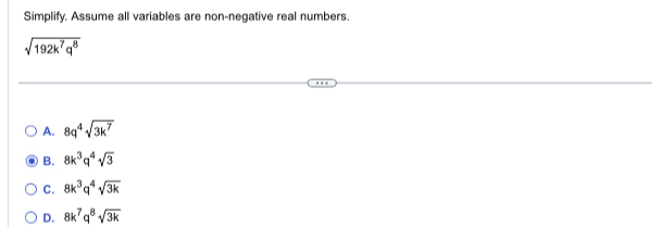 Solved Simplify. Assume all variables are non-negative real | Chegg.com