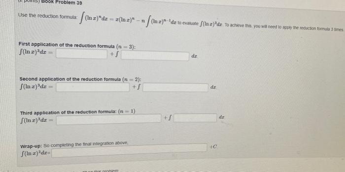 Solved Use the reduction formula: | Chegg.com