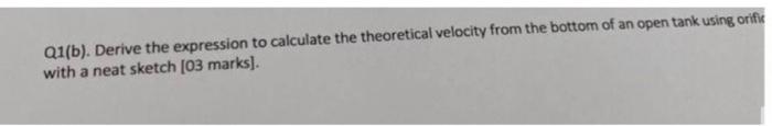 Solved Q1(b). Derive the expression to calculate the | Chegg.com