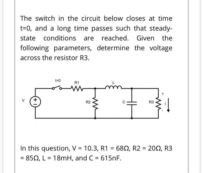 Solved The switch in the circuit below closes at time t=0, | Chegg.com