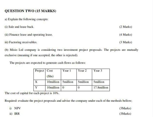 Solved a) Explain the following concepts: (i) Sale and lease | Chegg.com