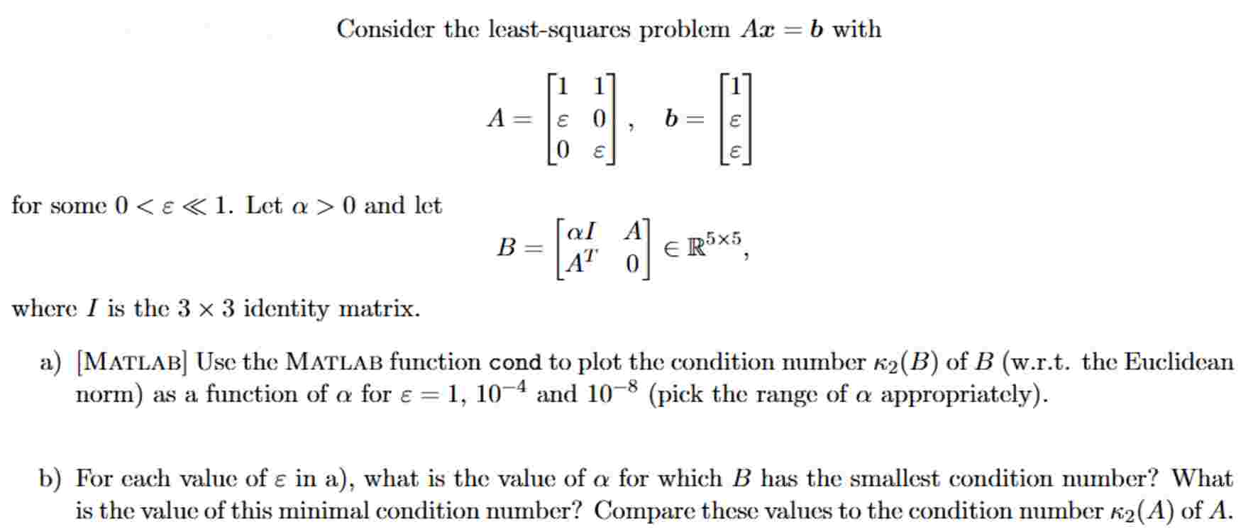 Solved Consider the least-squares problem Ax=b | Chegg.com