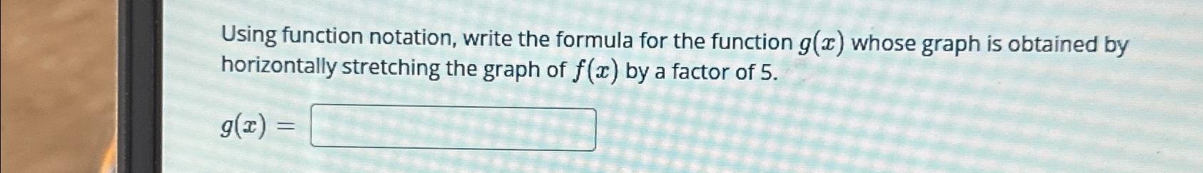 Solved Using Function Notation Write The Formula For The