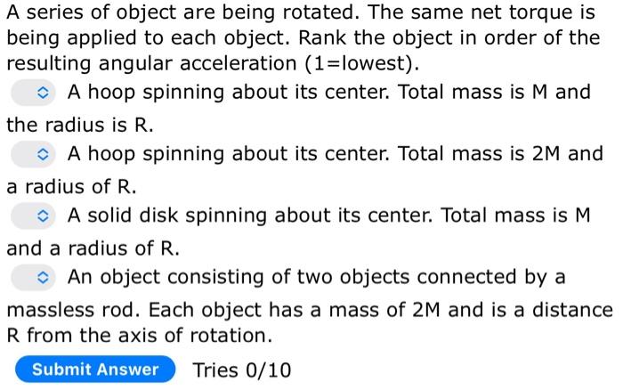 Solved A series of object are being rotated. The same net | Chegg.com