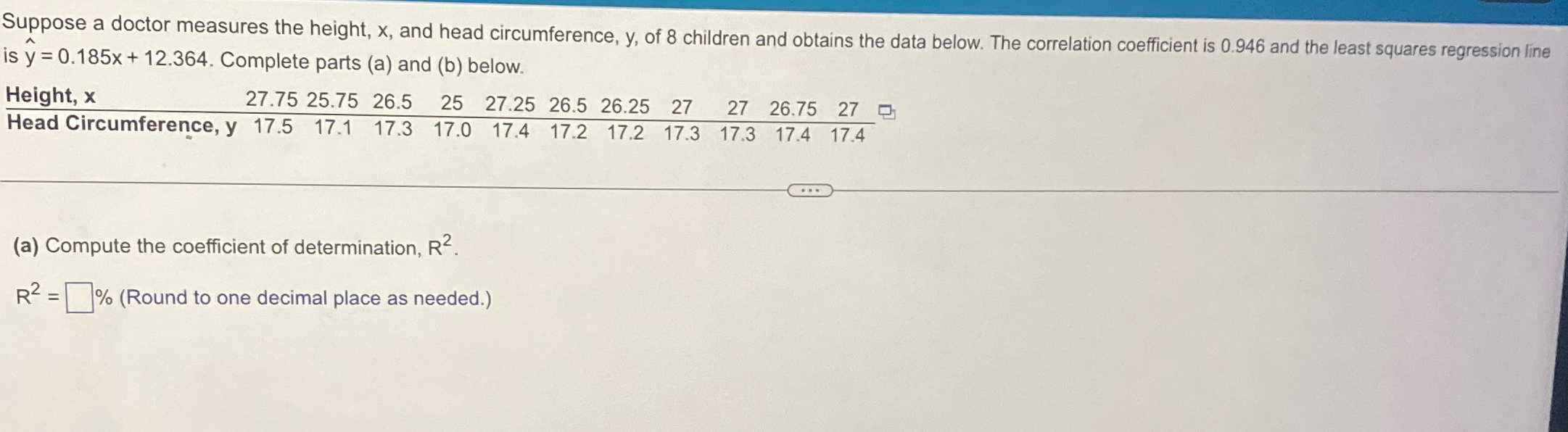 Solved Suppose a doctor measures the height, x, ﻿and head | Chegg.com