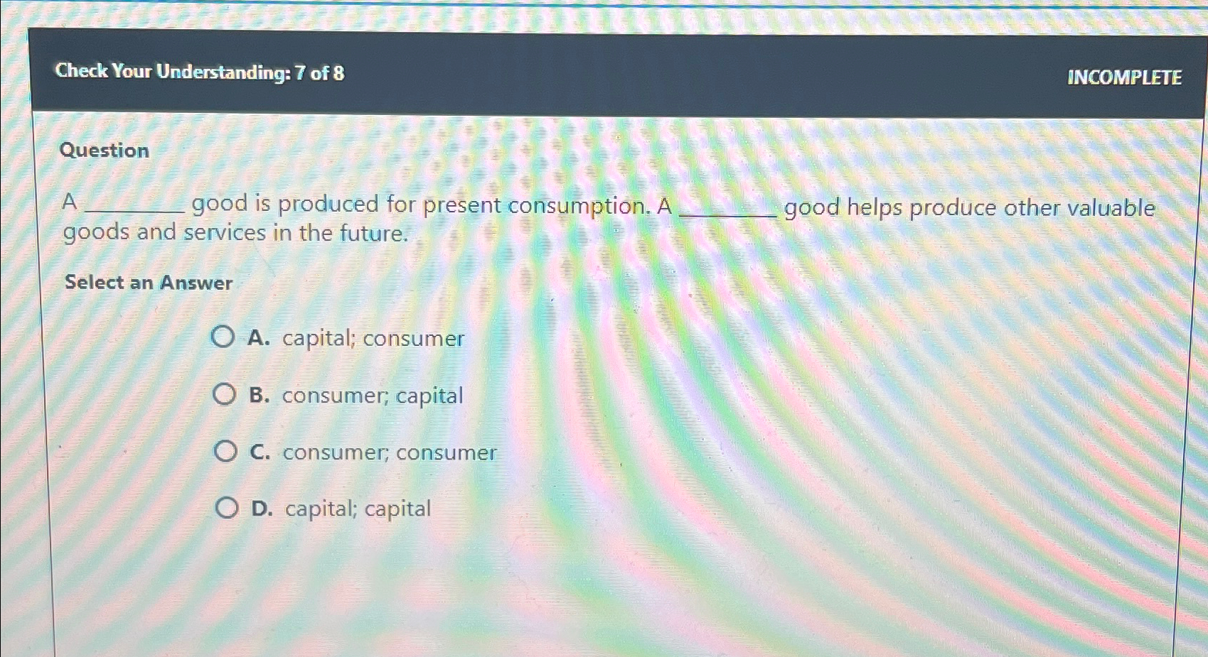 Solved Check Your Understanding: 7 ﻿of 8INCOMPLETEQuestiont | Chegg.com