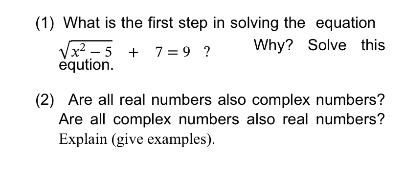 Solved (1) ﻿What is the first step in solving the equation | Chegg.com