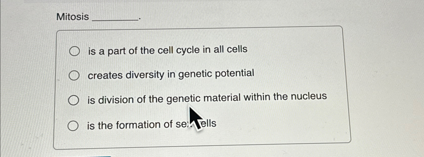 Mitosisis a part of the cell cycle in all | Chegg.com