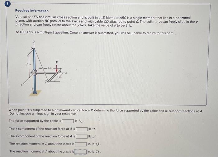Required information Vertical bar ED has circular | Chegg.com