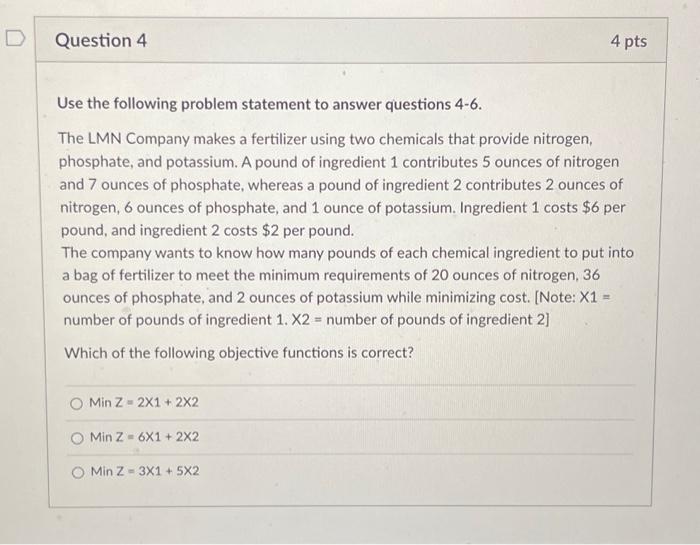 Solved Use the following problem statement to answer | Chegg.com