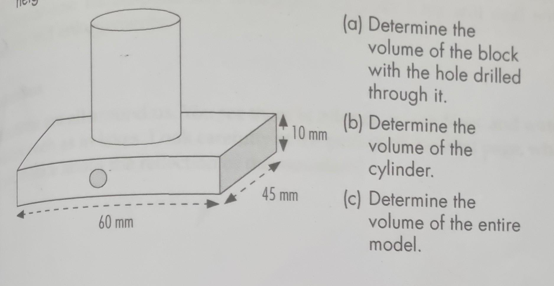 (a) Determine the volume of the block with the hole | Chegg.com