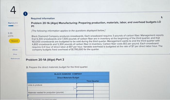 Solved Required information Problem 20-1A (Algo) | Chegg.com