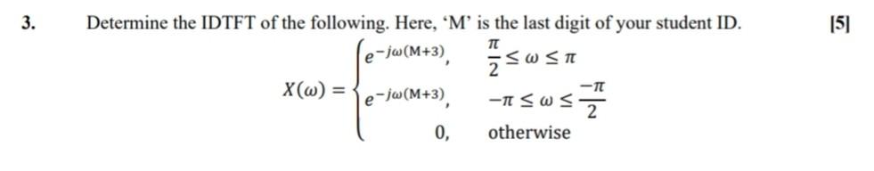 Solved 3. [5] TT Determine the IDTFT of the following. Here, | Chegg.com