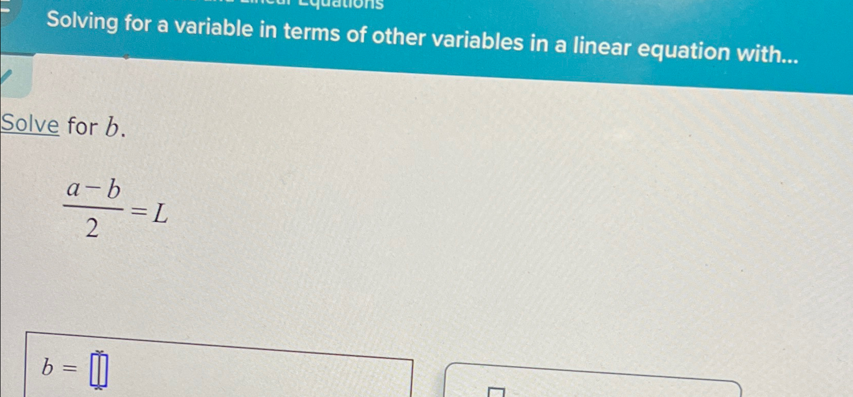 Solved Solving for a variable in terms of other variables in | Chegg.com