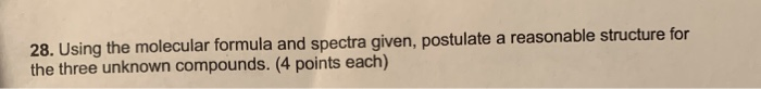 Solved 28c) Molecular Formula: CsH1202 CDCI QE 300 TIT 28. | Chegg.com