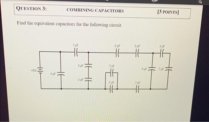 Solved Find the equivalent capacitors for the following | Chegg.com