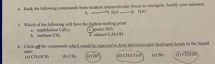 Solved 4. Rank the following compounds from weakest | Chegg.com