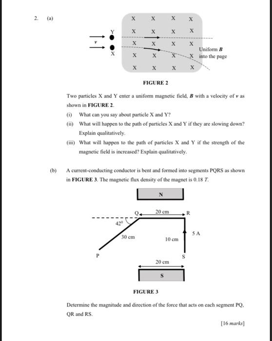 Solved Two particles X and Y enter a uniform magnetic field, | Chegg.com