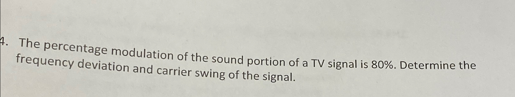 Solved The percentage modulation of the sound portion of a | Chegg.com