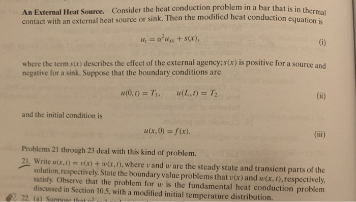 Solved An External Heat Source. Consider the heat conduction | Chegg.com