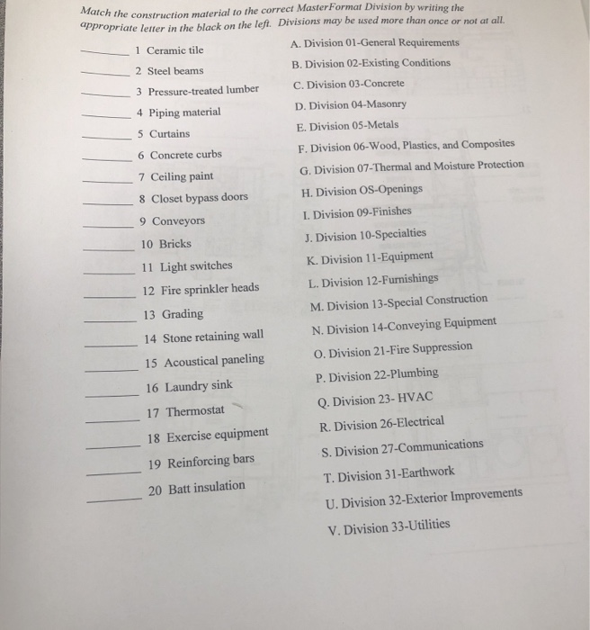 Solved Watch the construction material to the correct | Chegg.com