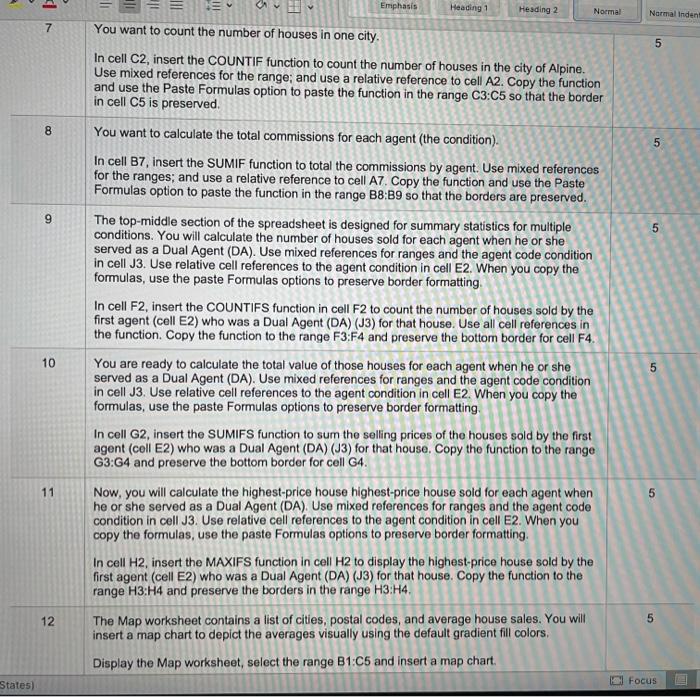 Solved Emphasis Heading 1 Heading 2 Normal Normal Indent 3 | Chegg.com