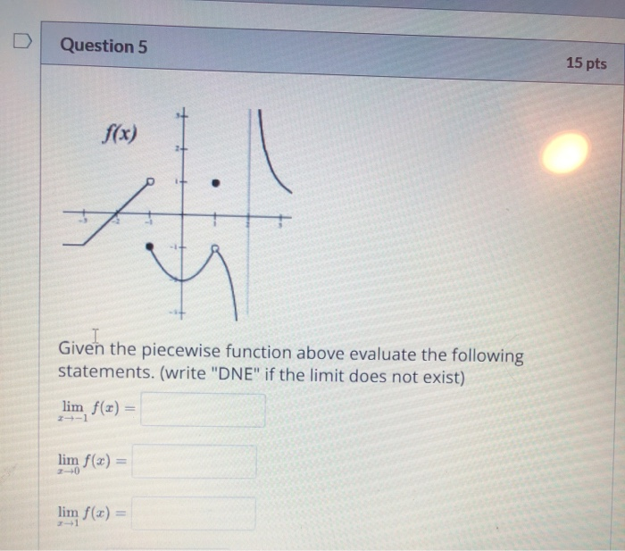 Solved Question 5 15 pts Given the piecewise function above | Chegg.com