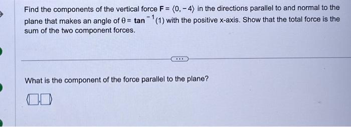 Solved component of the force parallel, perpendicular to the | Chegg.com