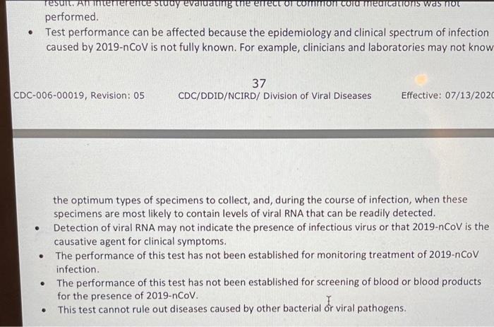Solved 8. In the Limitations section of the CDC document the | Chegg.com