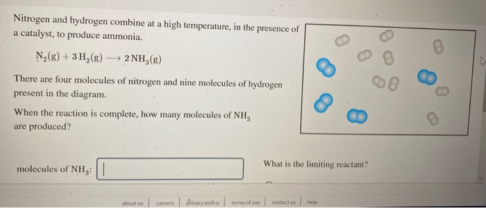 Solved Nitrogen and hydrogen combine at a high temperature, | Chegg.com
