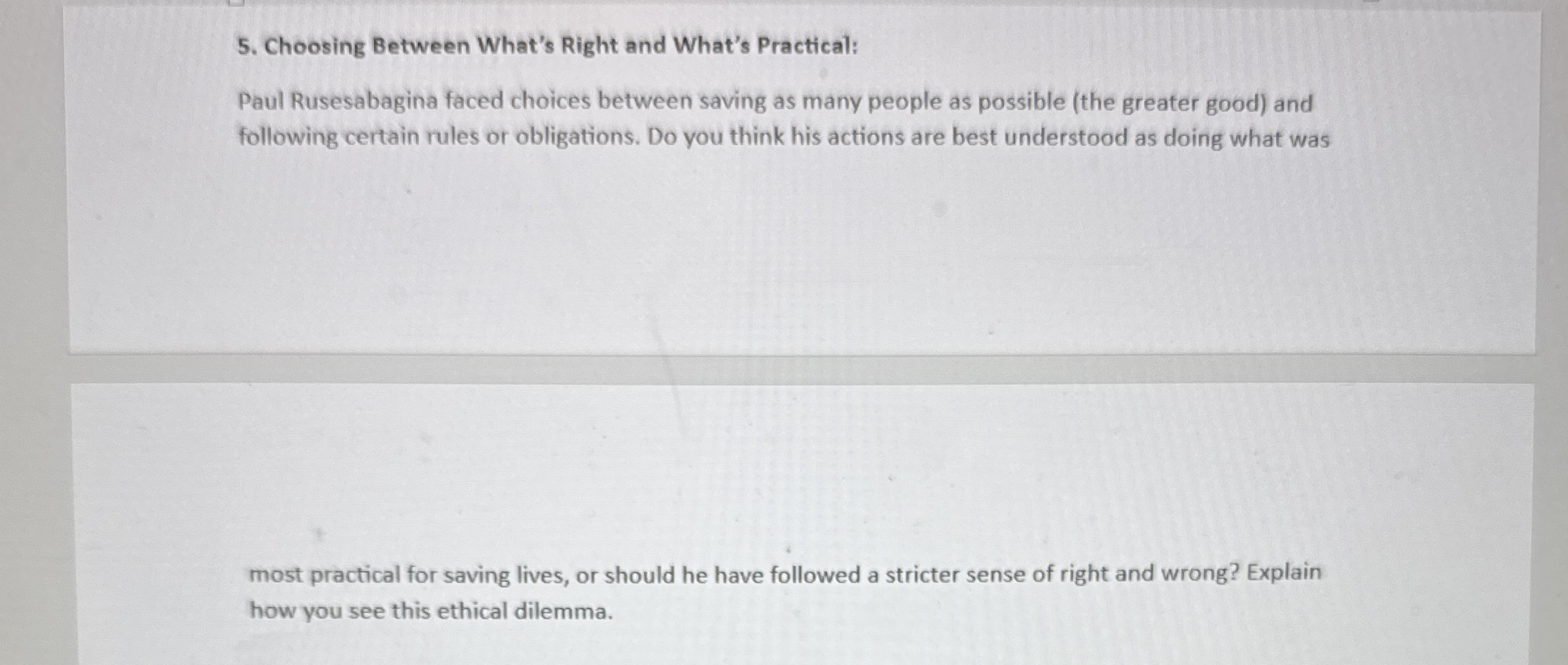 Solved Choosing Between What's Right and What's | Chegg.com