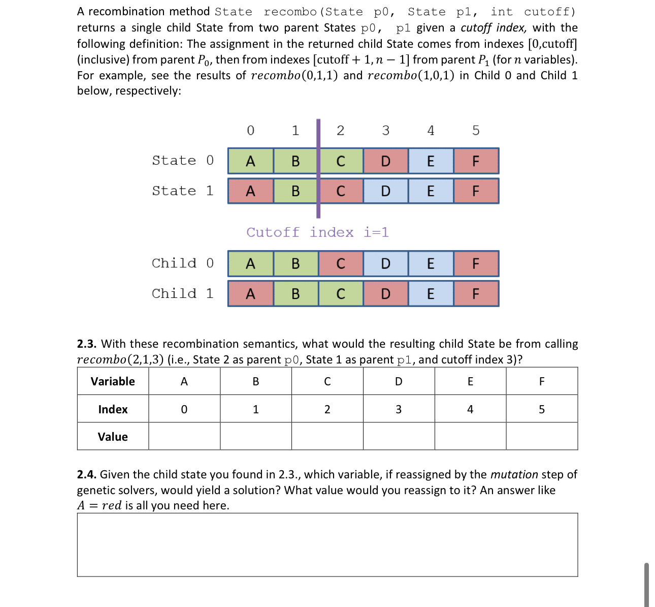 Solved A recombination method State recombo(State p0, ﻿State | Chegg.com