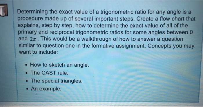 Solved Determining the exact value of a trigonometric ratio | Chegg.com