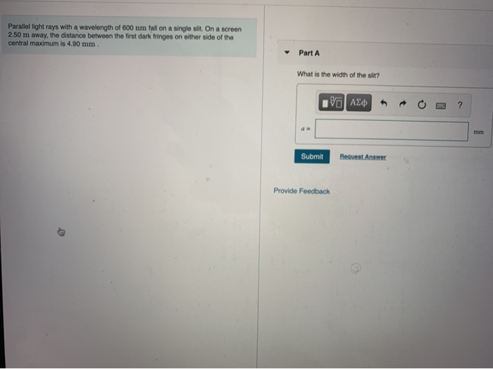Solved Parallel light rays with a wavelength of 600 nm fall | Chegg.com