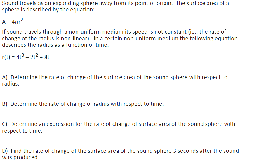 Solved Sound travels as an expanding sphere away from its | Chegg.com