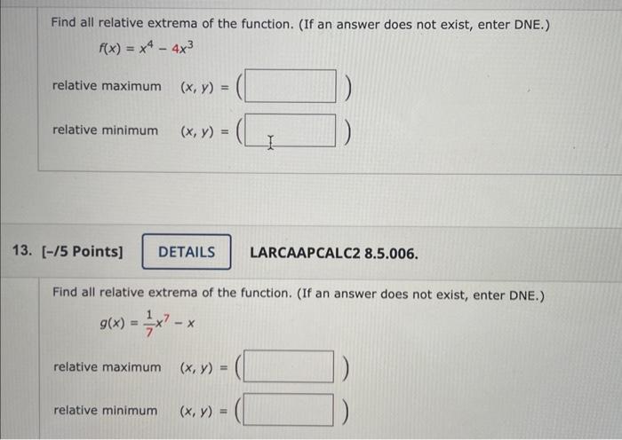 Solved Find all relative extrema of the function. (If an | Chegg.com