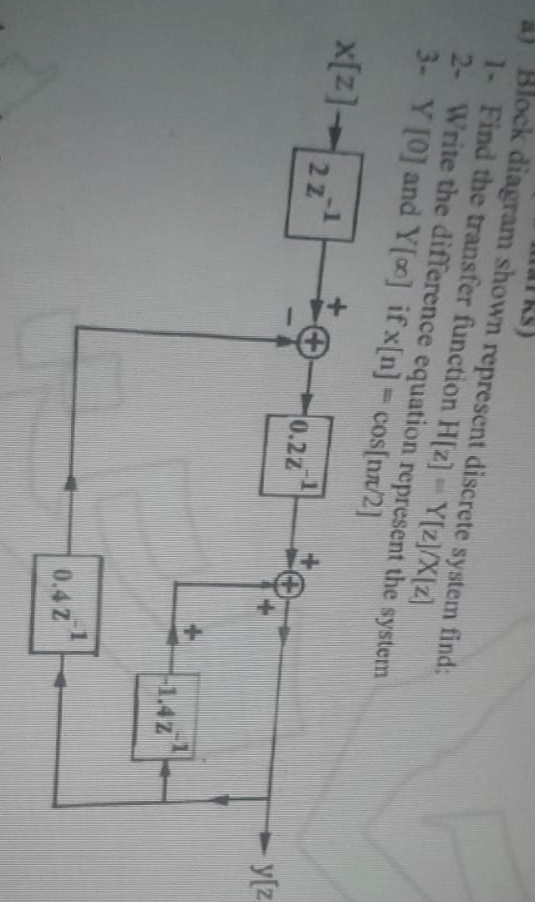 Solved a) ﻿Block diagram shown represent discrete system | Chegg.com