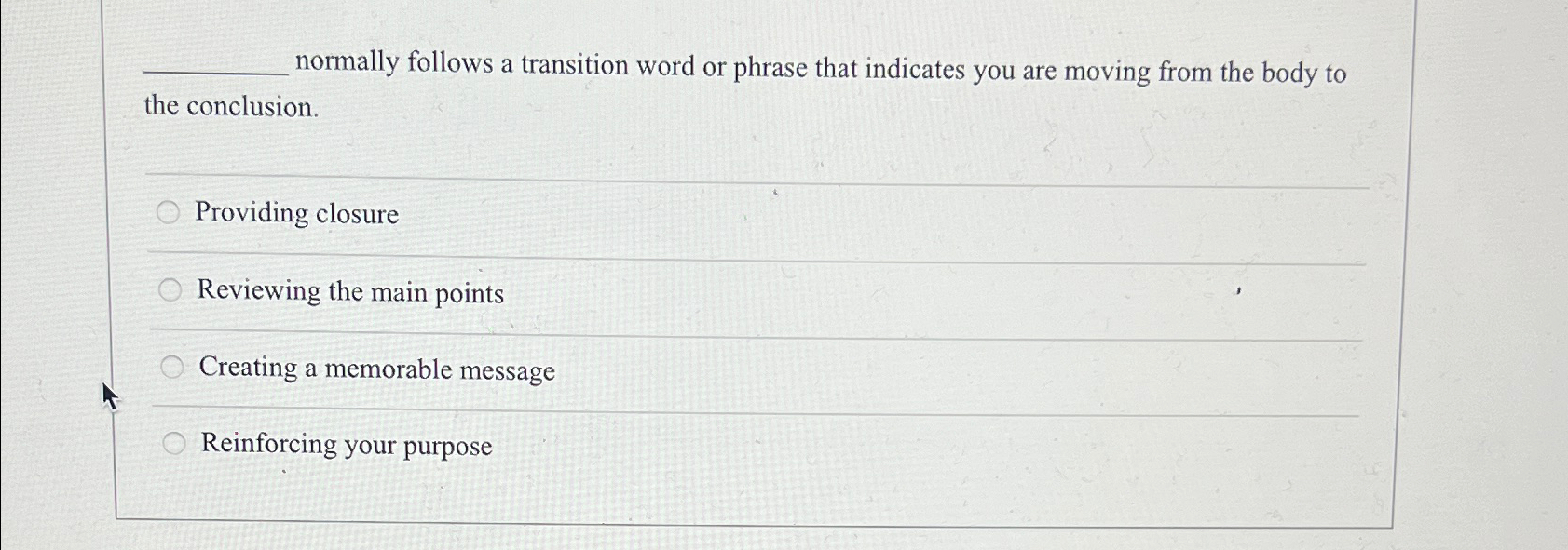 Solved normally follows a transition word or phrase that | Chegg.com