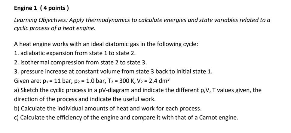 Solved Learning Objectives: Apply thermodynamics to | Chegg.com