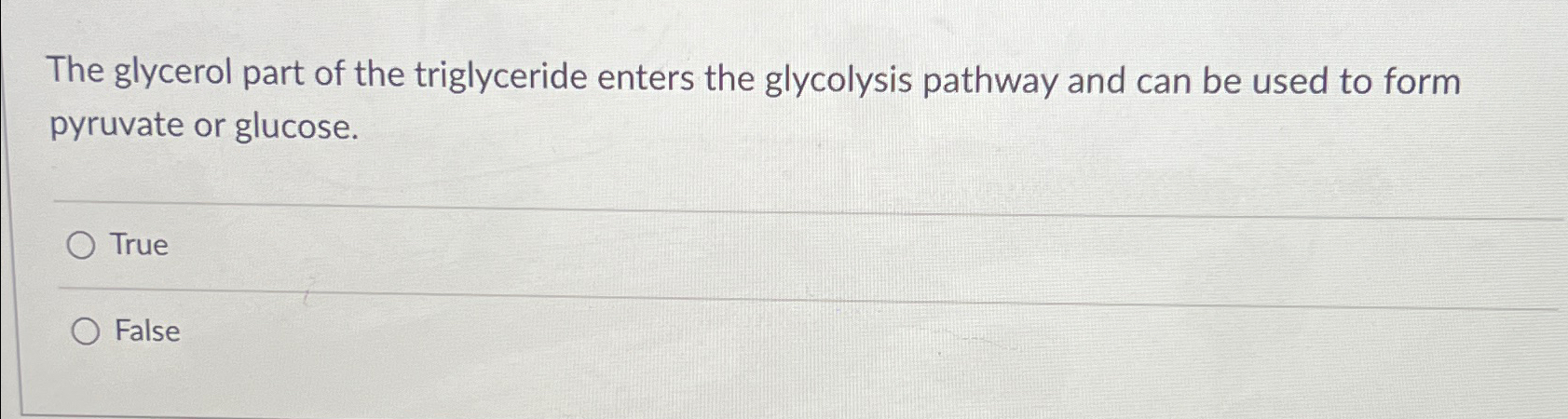 Solved The glycerol part of the triglyceride enters the | Chegg.com