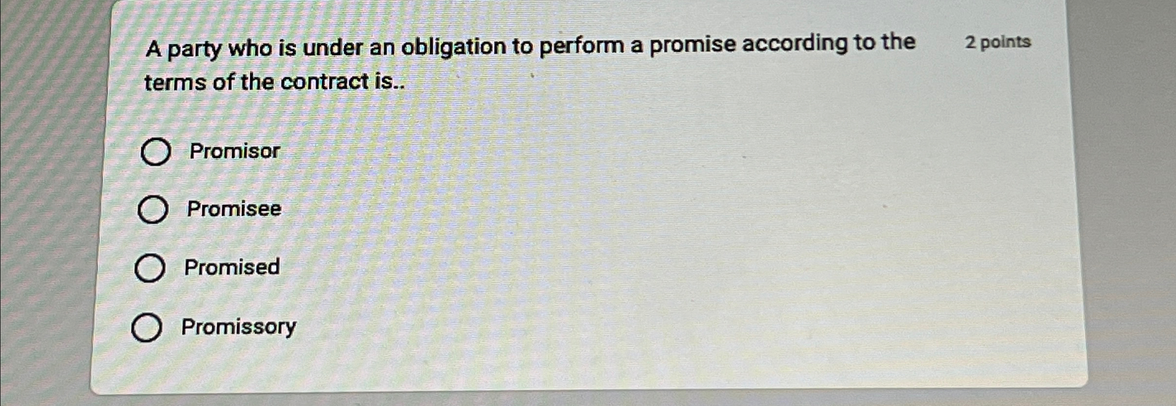 Solved A party who is under an obligation to perform a | Chegg.com