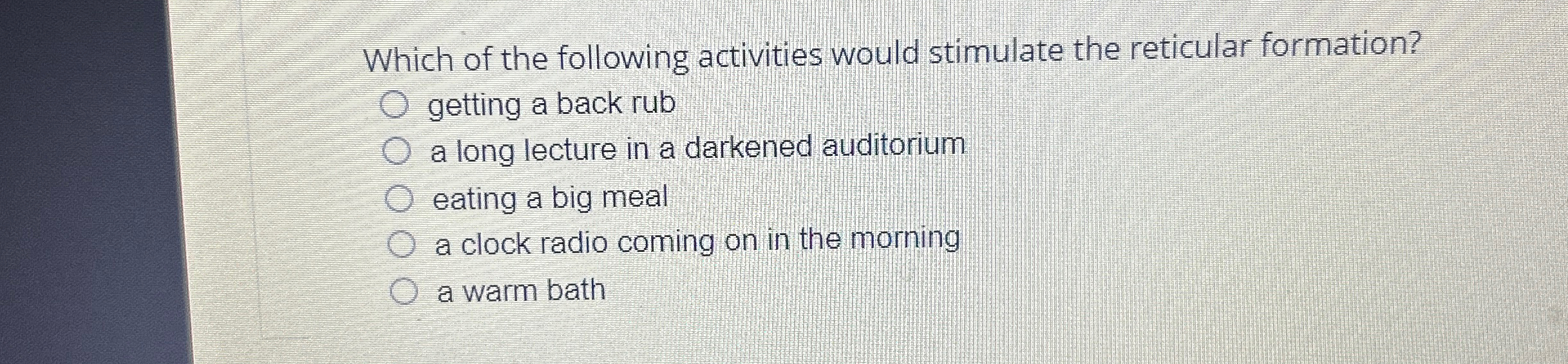 Solved Which of the following activities would stimulate the | Chegg.com