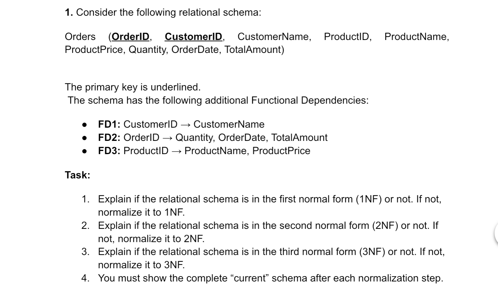 Solved Consider the following relational schema:Orders | Chegg.com