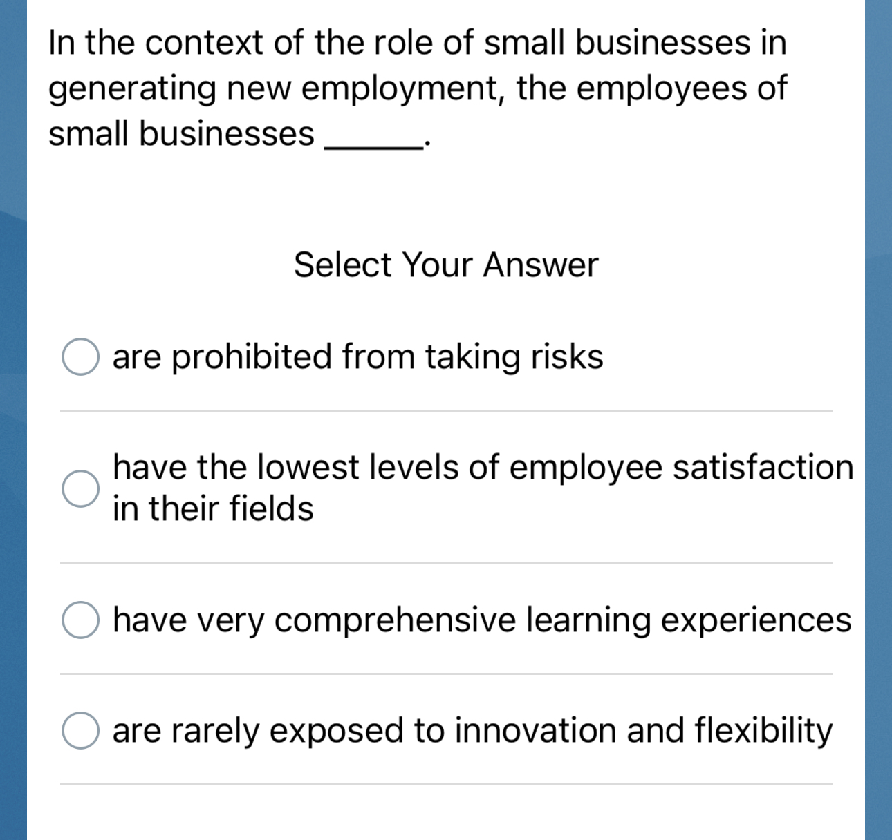 Solved In the context of the role of small businesses in | Chegg.com