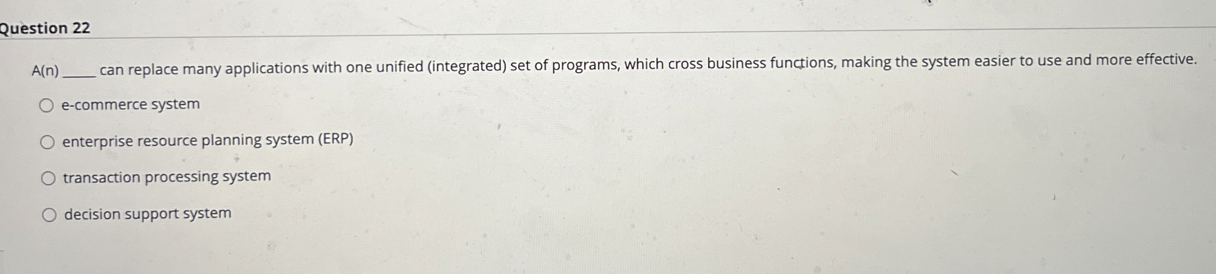 Solved Question 22A(n)can replace many applications with one | Chegg.com