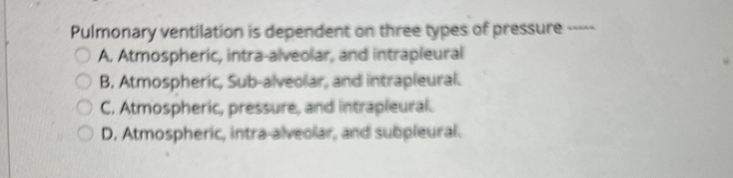 Solved Pulmonary ventilation is dependent on three types of | Chegg.com